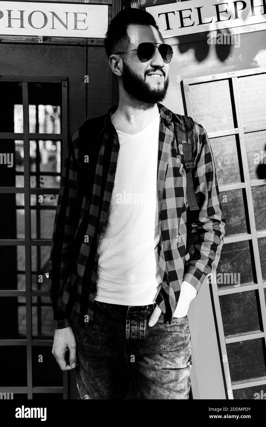 Beautiful men posing in Black and White Stock Photos & Images - Alamy