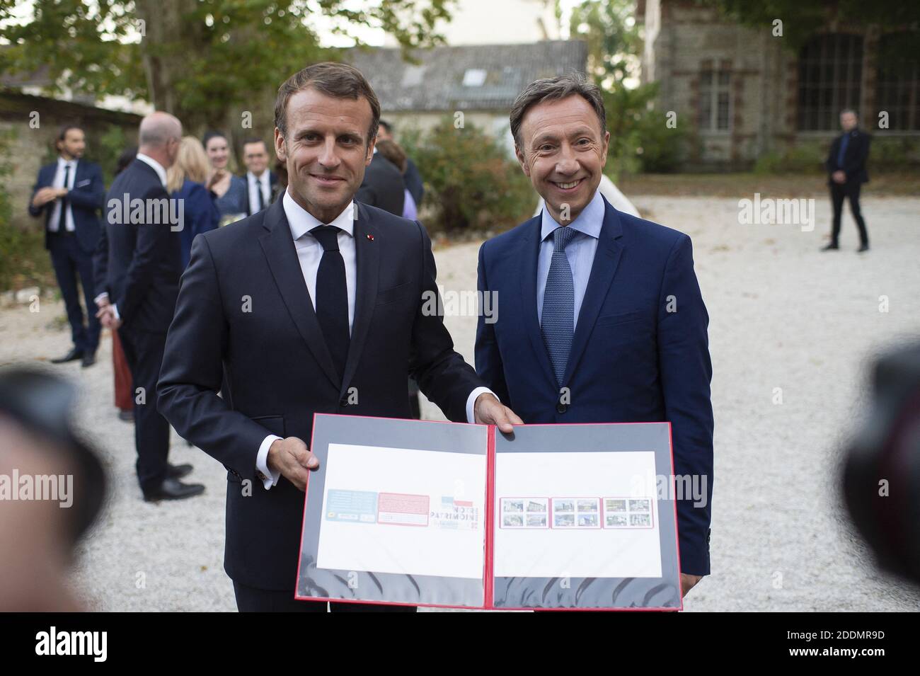 French President Emmanuel macron and French TV host and Macron's ...