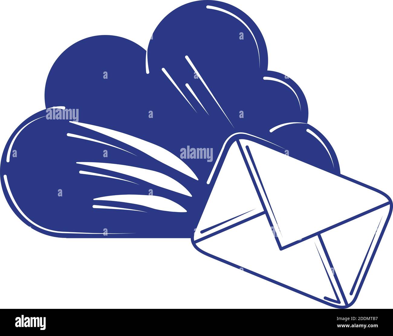 social media email cloud computing blue line fill style vector ...