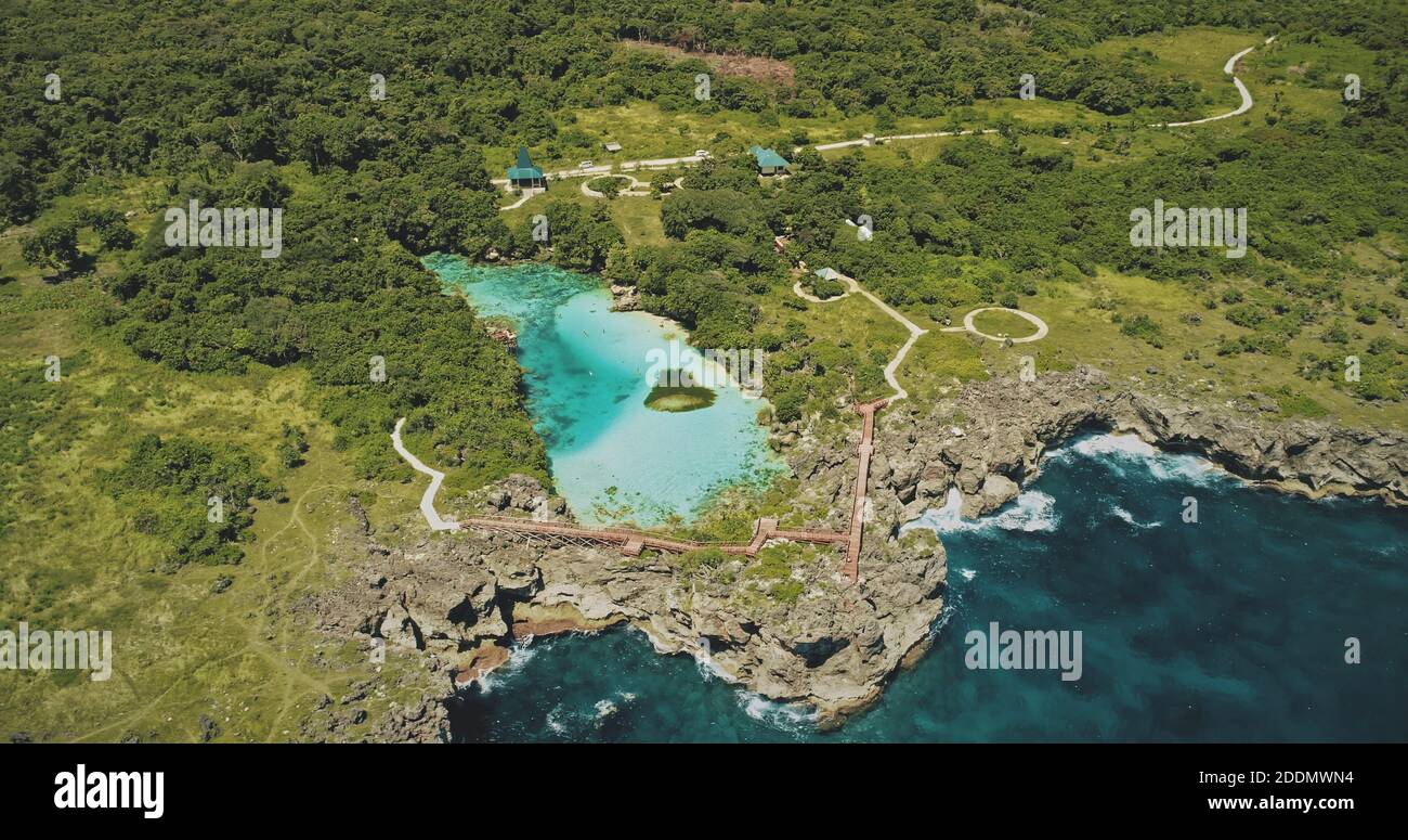 Limpid lake at green tropic nature landscape aerial view. Picturesque ...