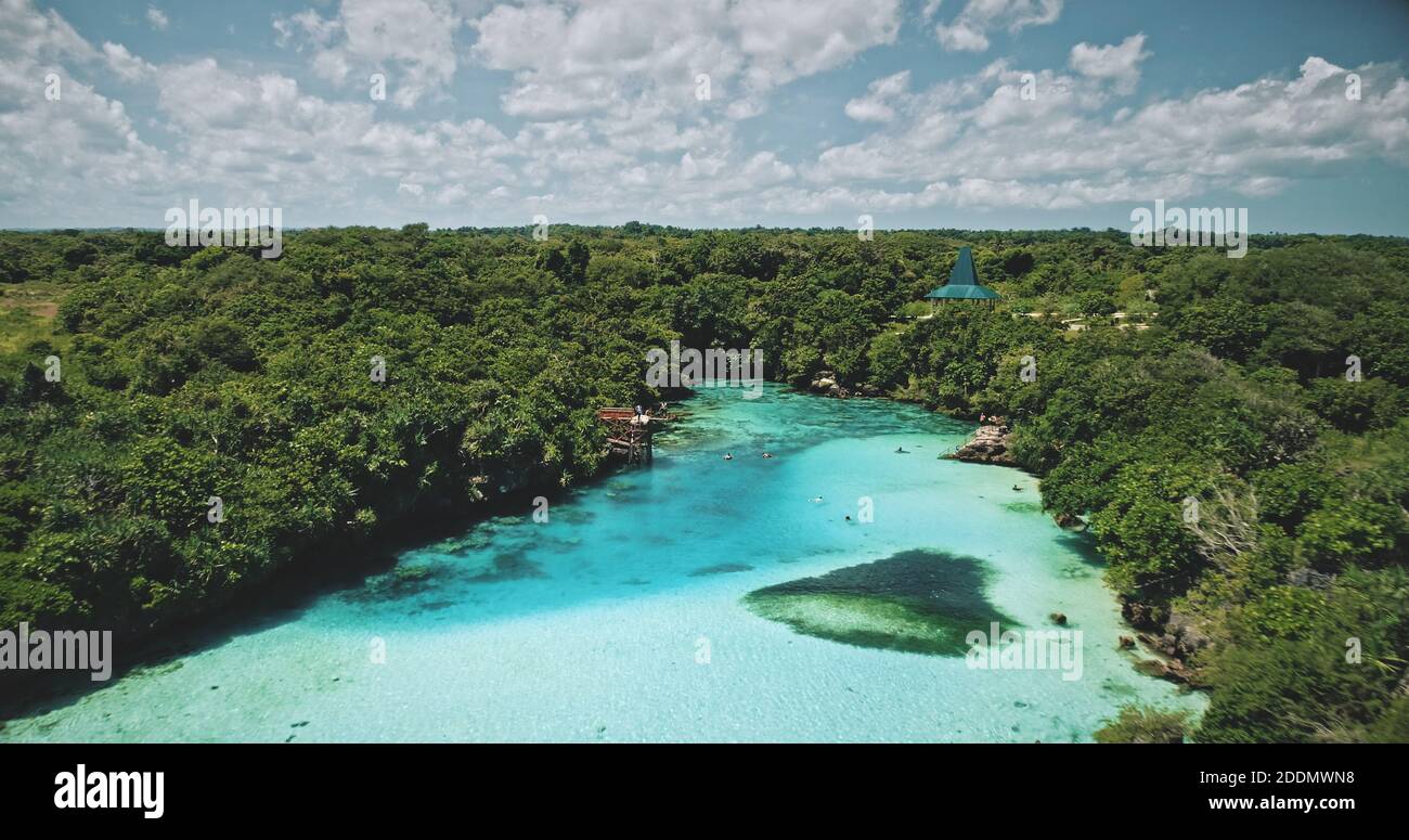 Weekuri limpid lake with salt water at tropical green forest. Turquoise ...