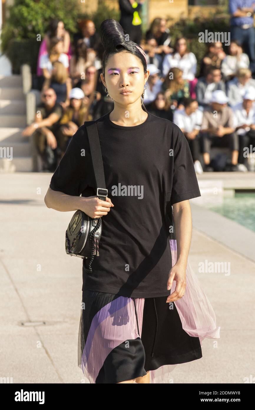A model walks the runway at the Iceberg show during the Milan Fashion ...