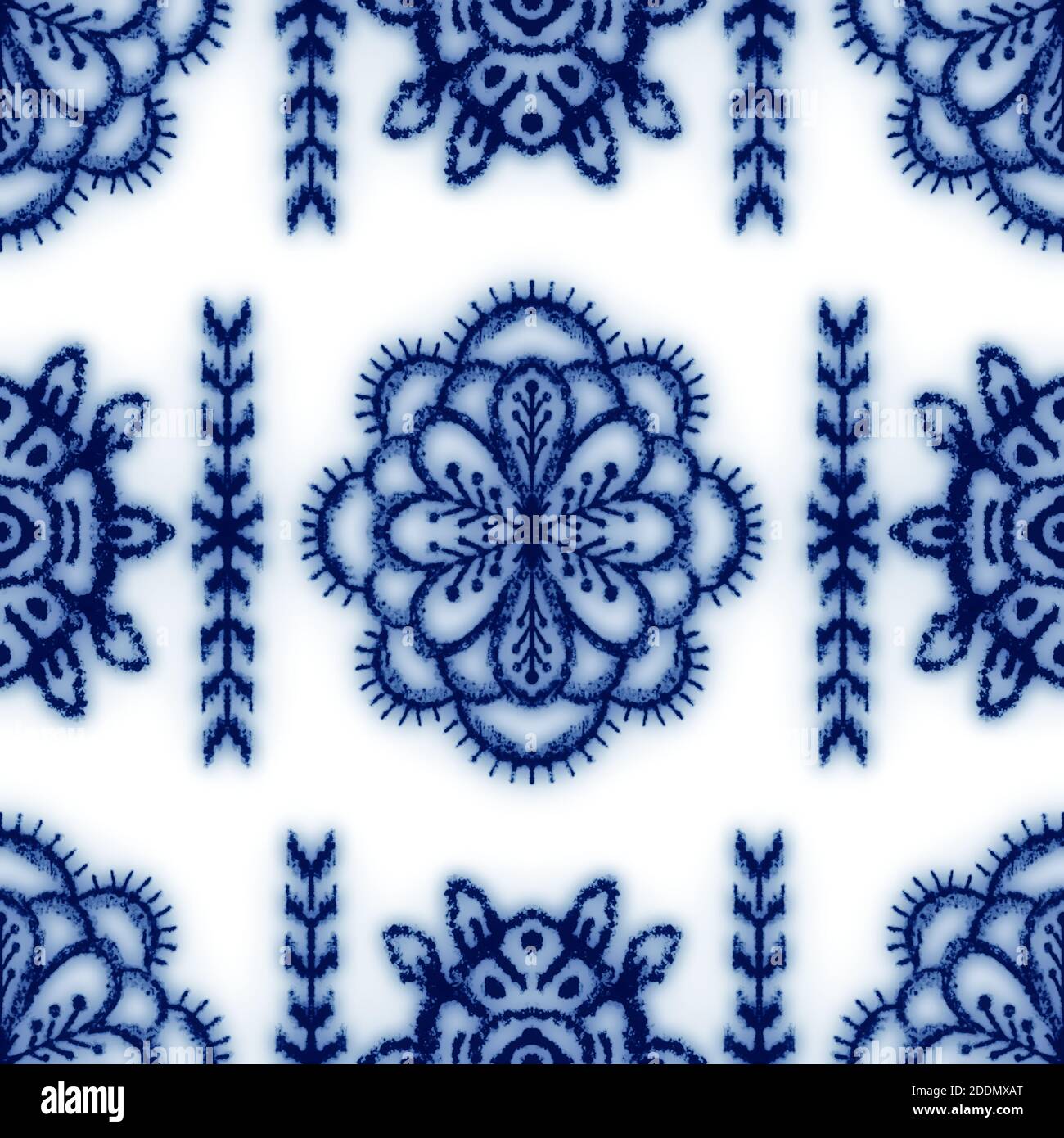 Seamless classic blue and white ceramic design Stock Photo - Alamy