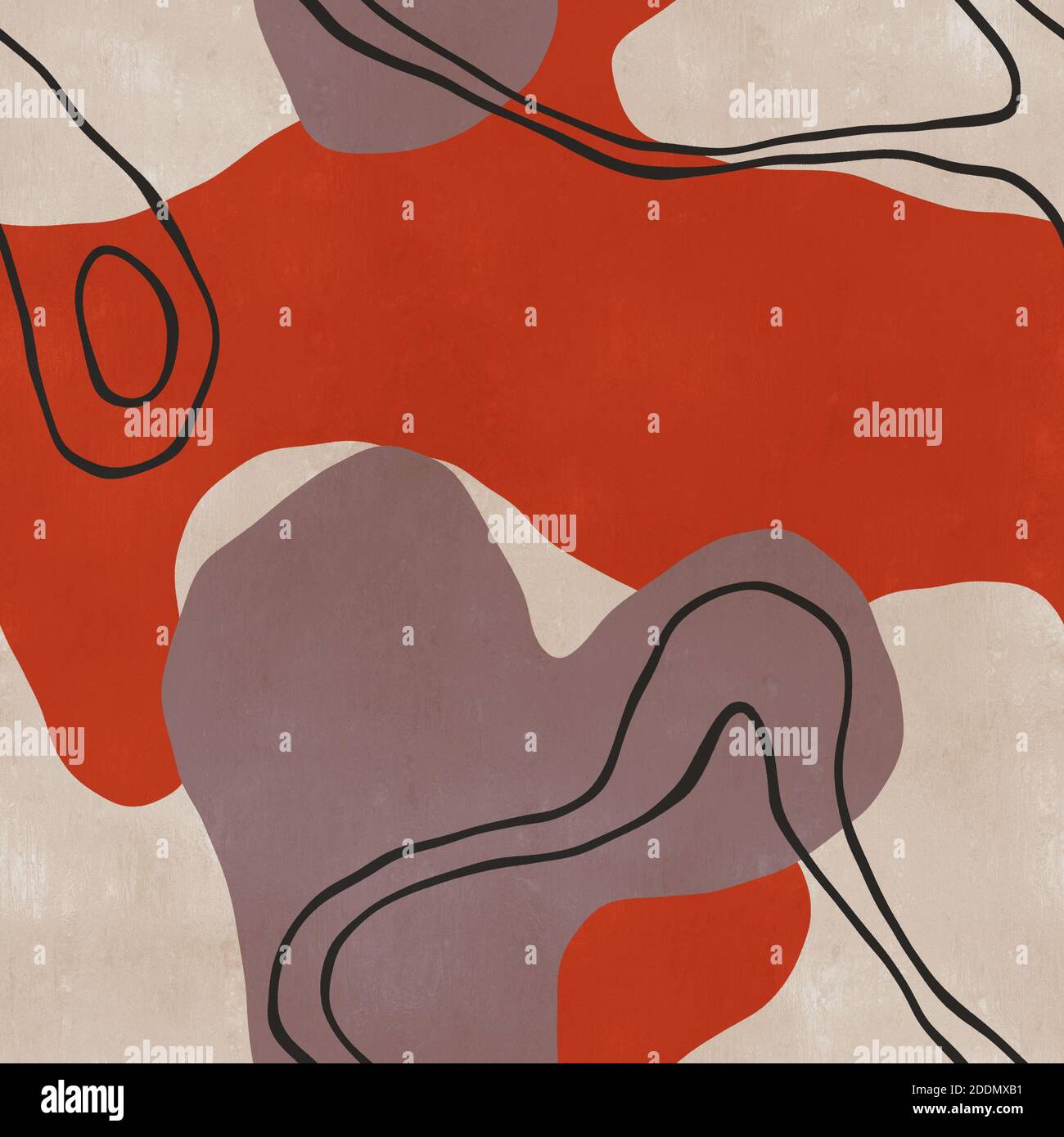 Seamless organic rounded curvy shapes naive design Stock Photo - Alamy