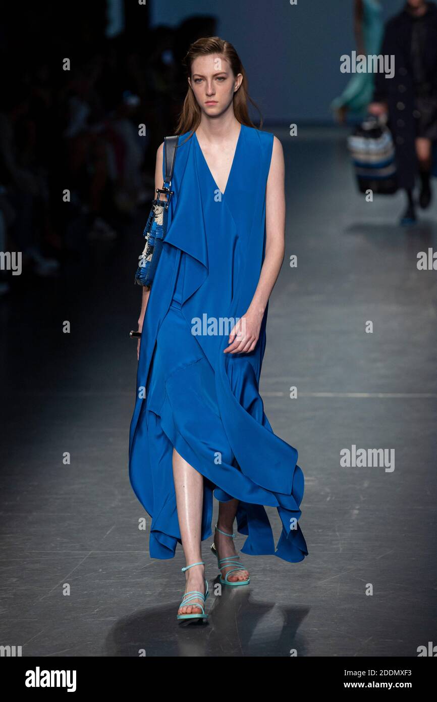 A model walks the runway at Hugo Boss fashion show during Milan Fashion ...