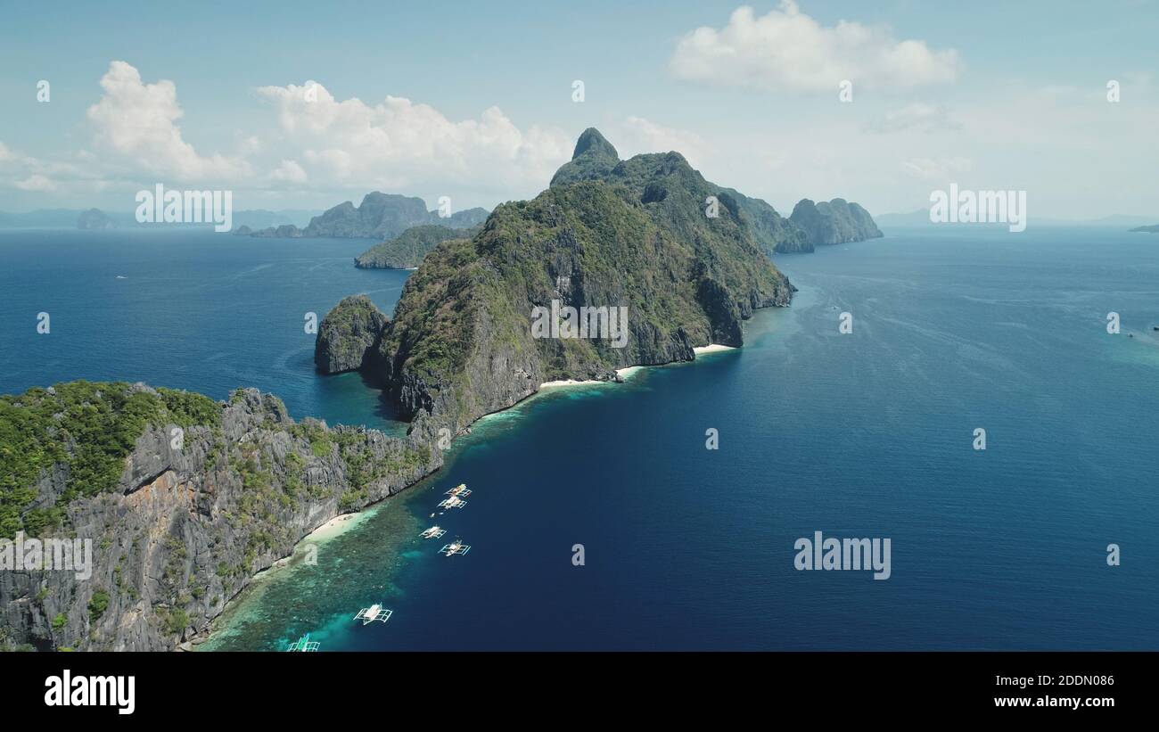 Amazing seascape at tropical islands of Philippines Archipelago aerial ...