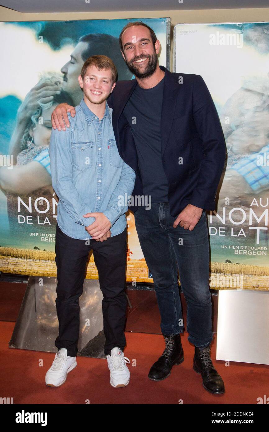 Anthony Bajon, Edouard Bergeon attends 'Au nom de la Terre' Paris film ...