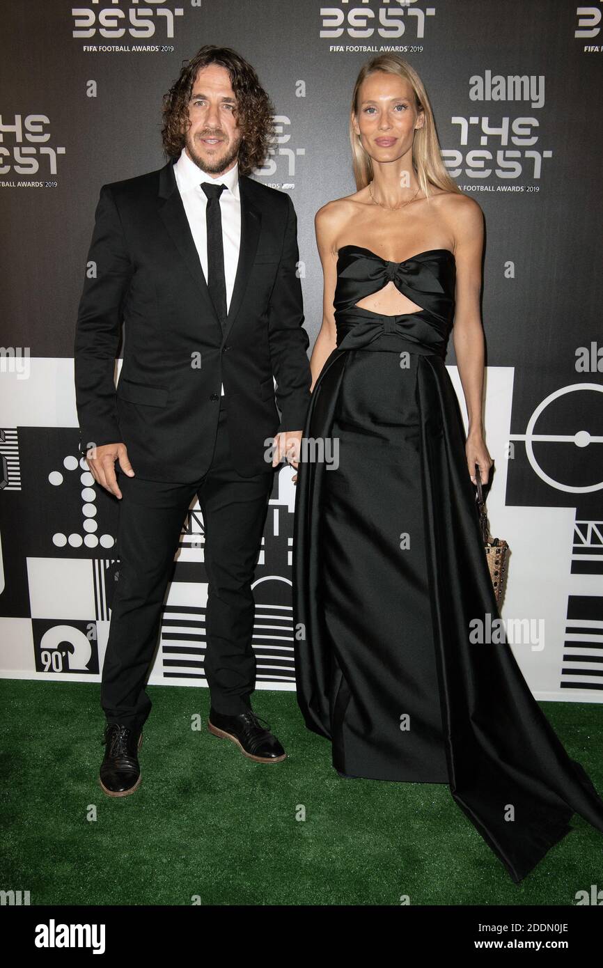 Carles Puyol and his wife attend the green carpet prior to The Best ...