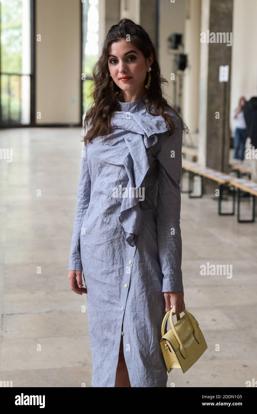 French actress Claire Chust poses before the runway during the Dawei ...