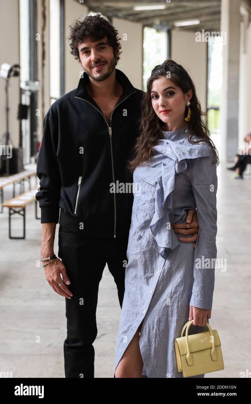 French actress Claire Chust poses with her boyfriend Zouheir Zerhouni ...