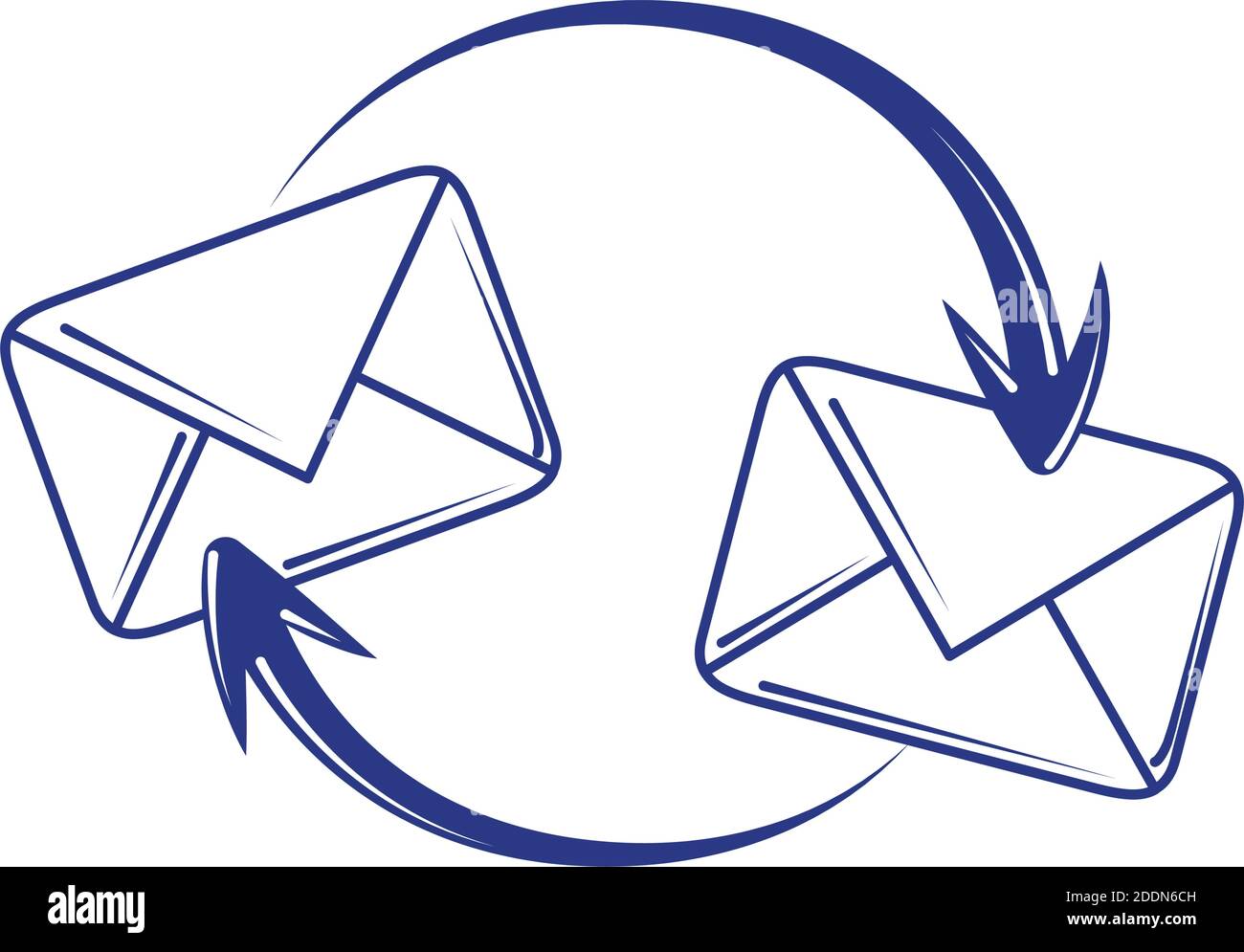 social media email sending blue line fill style vector illustration ...