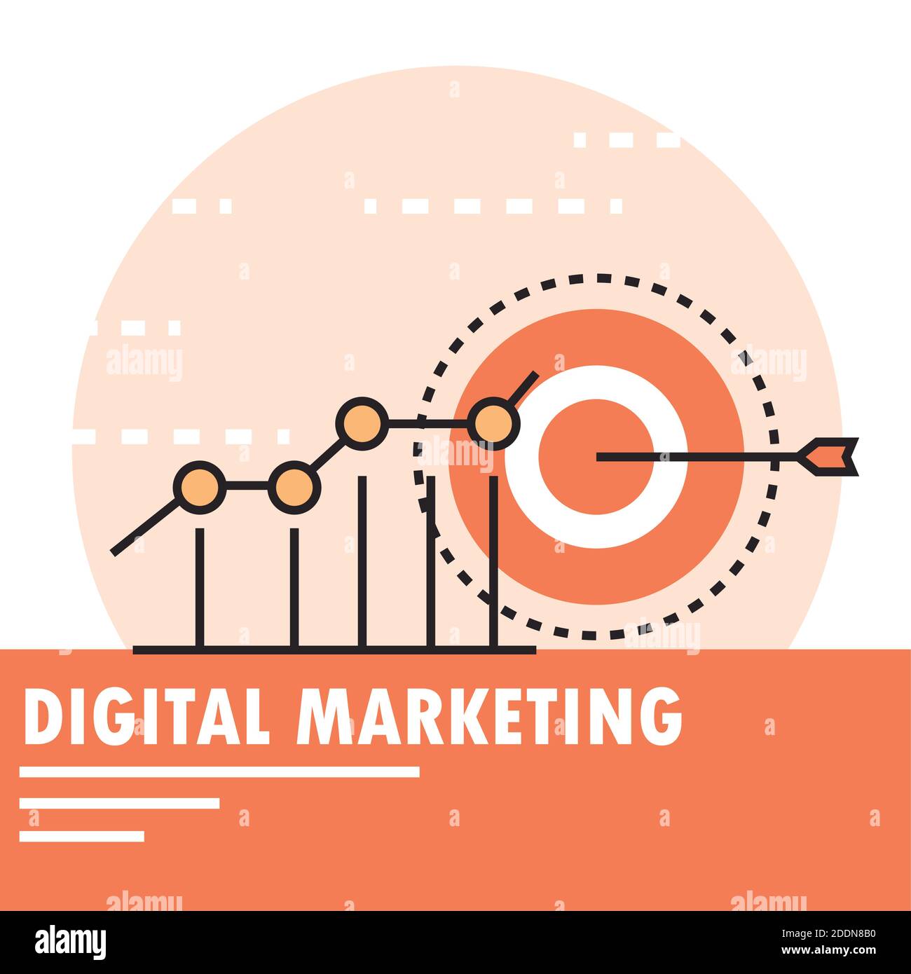 digital marketing target statistics diagram and strategies vector ...