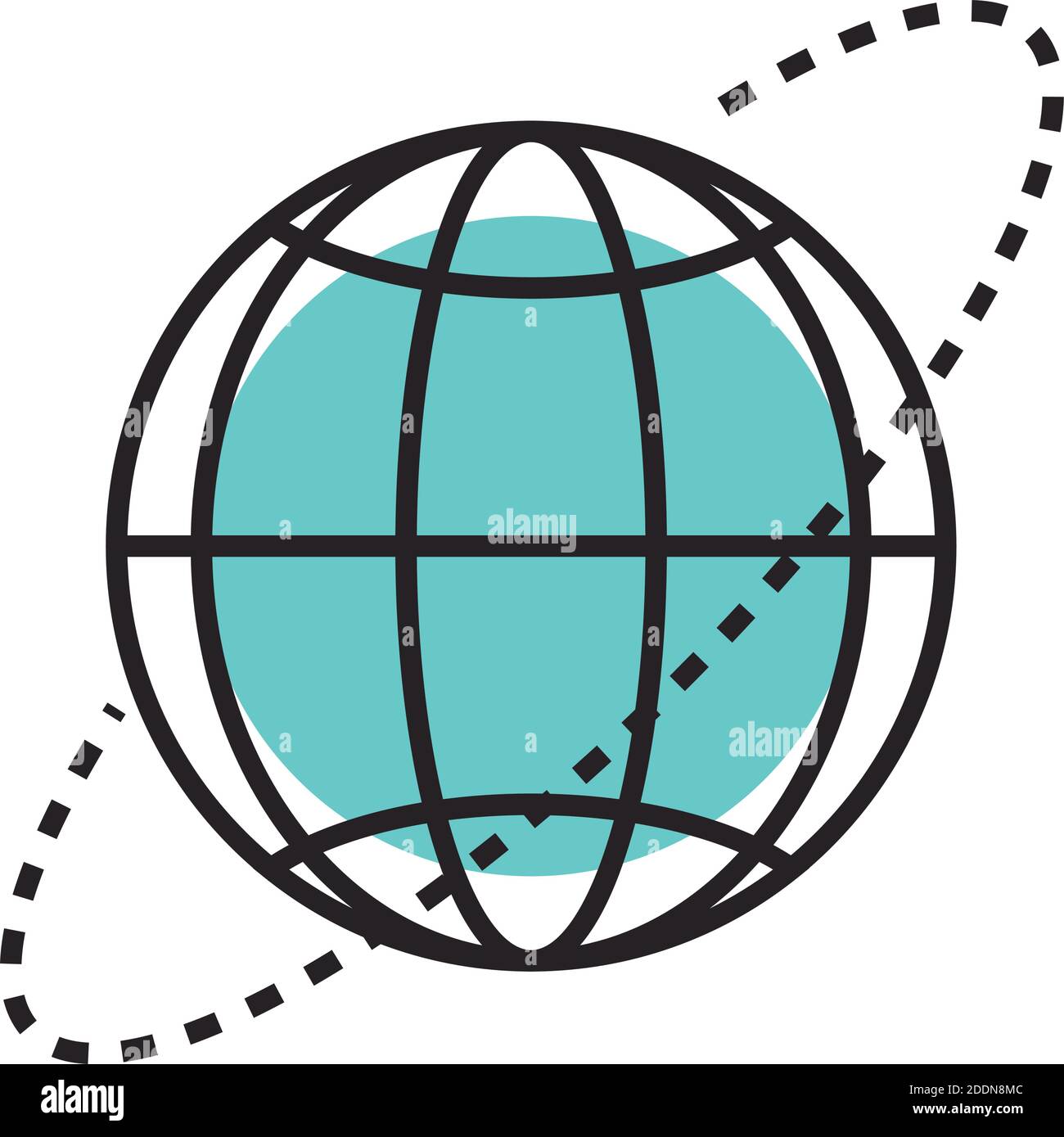 digital marketing world connection vector illustration line and fill ...