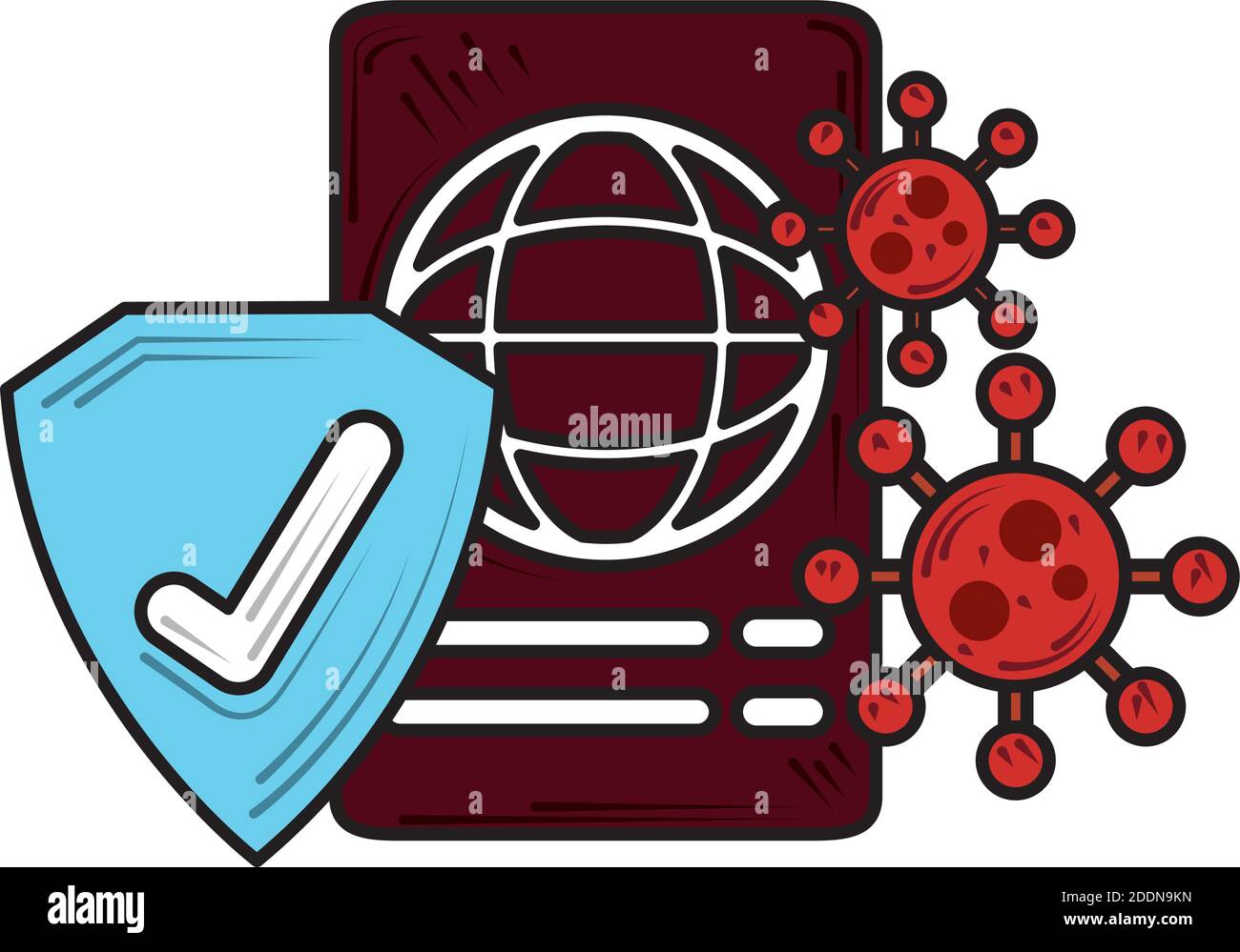 travel passport check mark new normal after coronavirus covid 19 vector ...