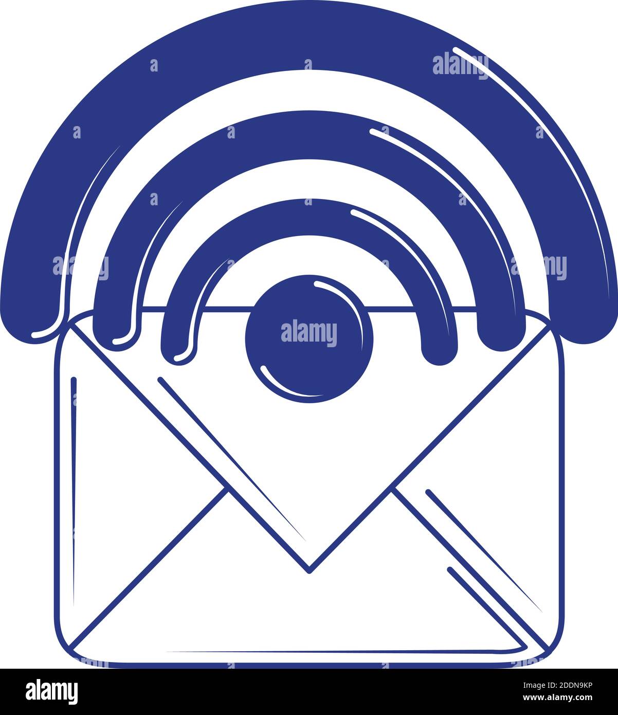social media email internet blue line fill style vector illustration ...