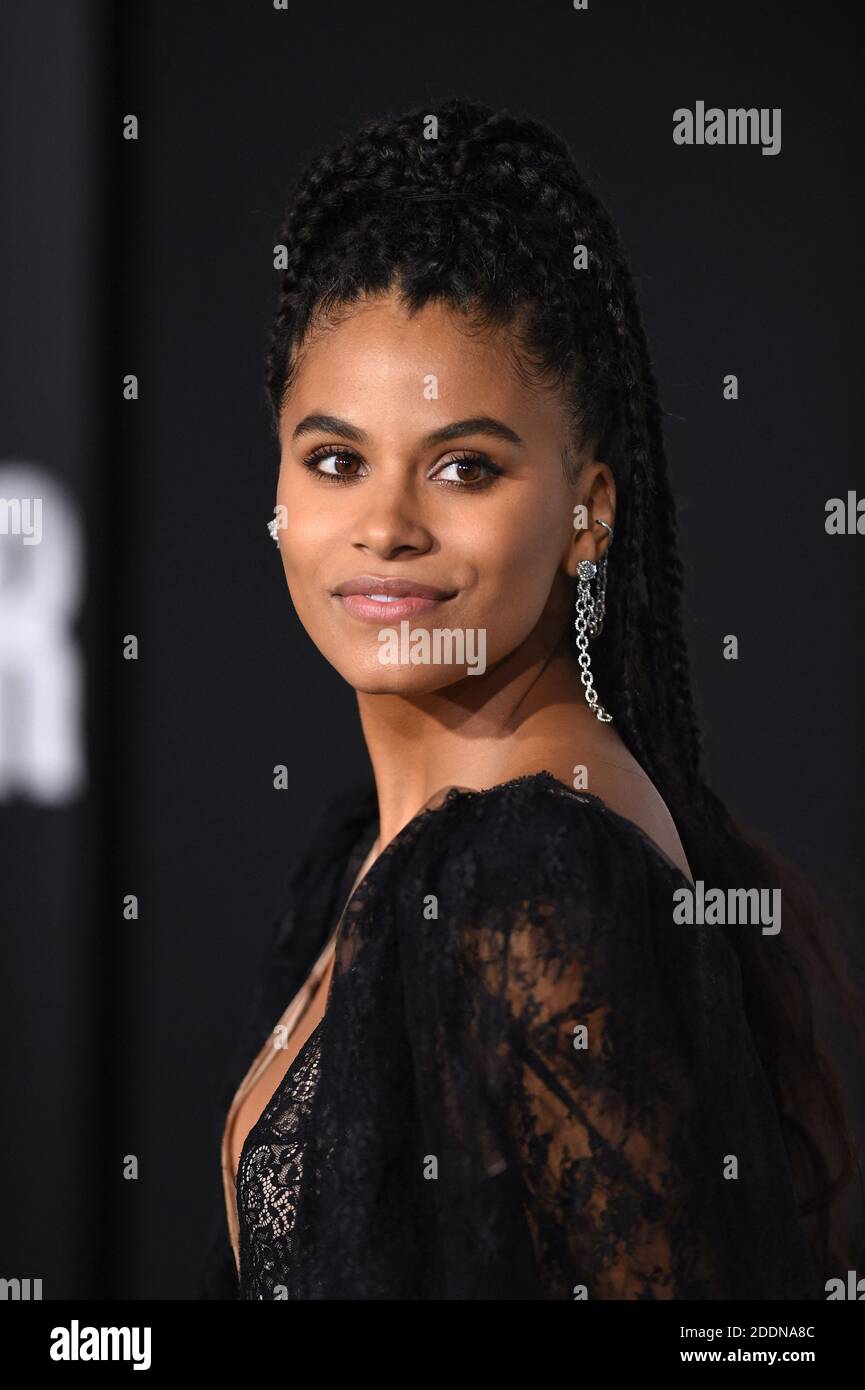 Zazie Beetz attends the premiere of Warner Bros Pictures "Joker" on ...