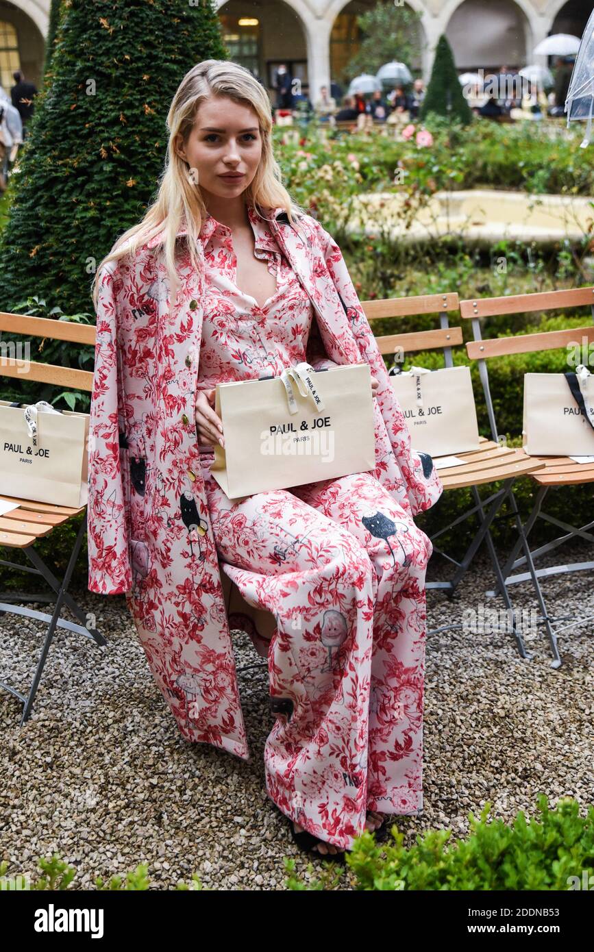 Model Lottie Moss poses before the runway during the Paul and Joe ...