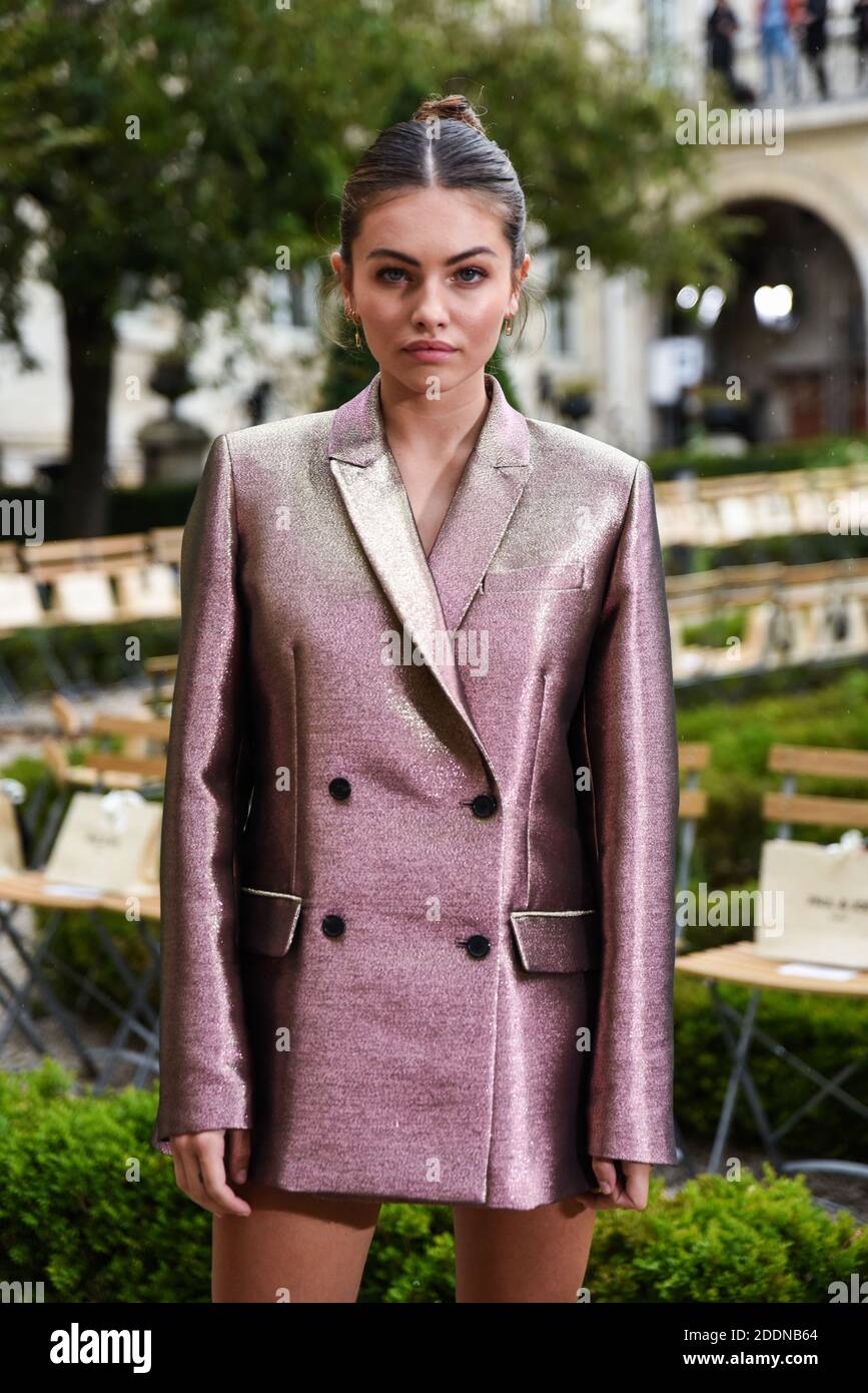 French model Thylane Blondeau poses before the runway during the Paul ...
