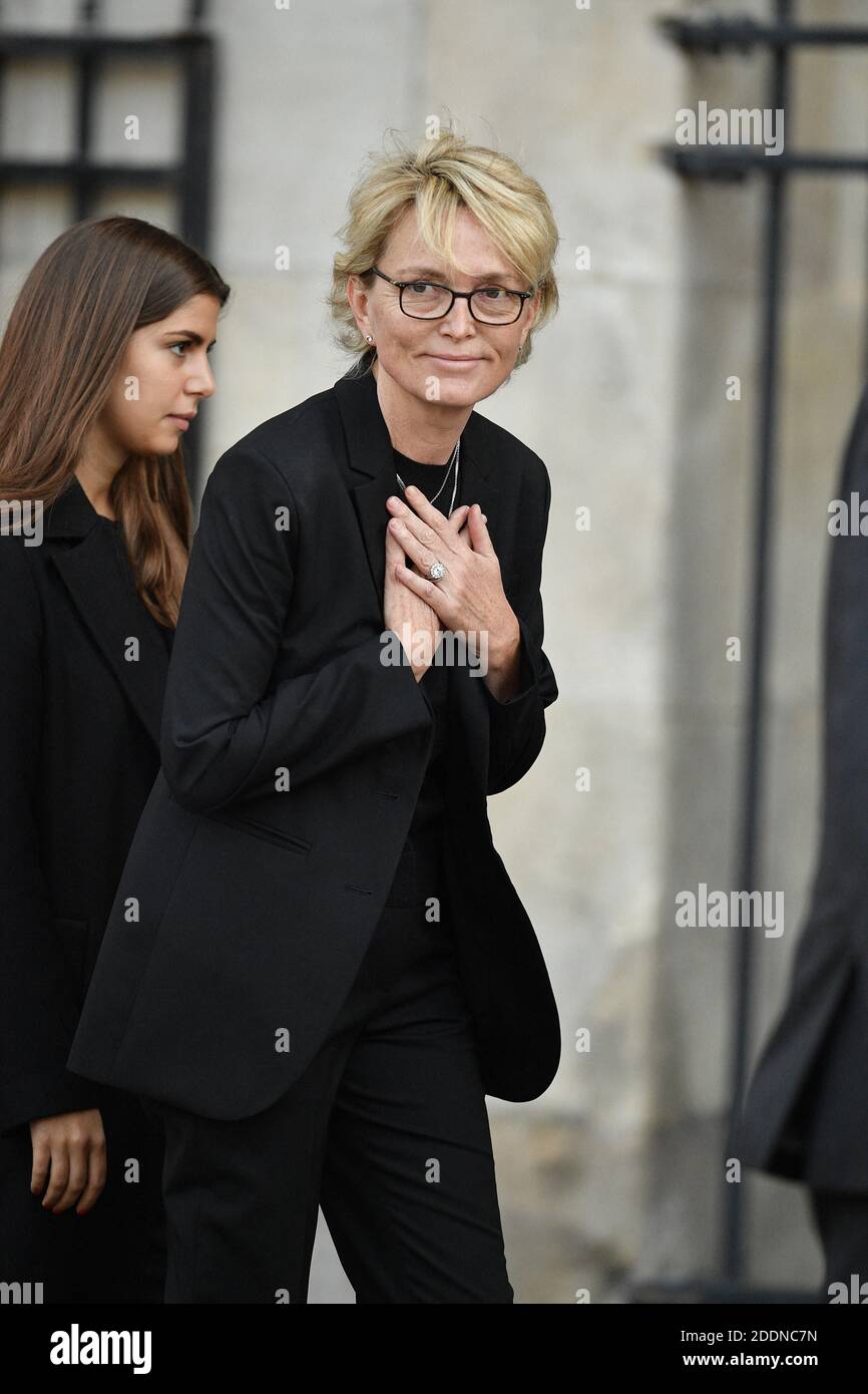 Claude Chirac arriving to the funeral ceremony for former French ...