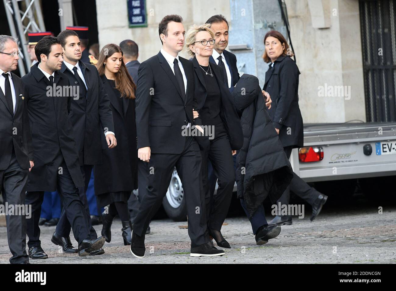 Claude Chirac and her son Martin-Rey-Chirac arriving to the funeral ...