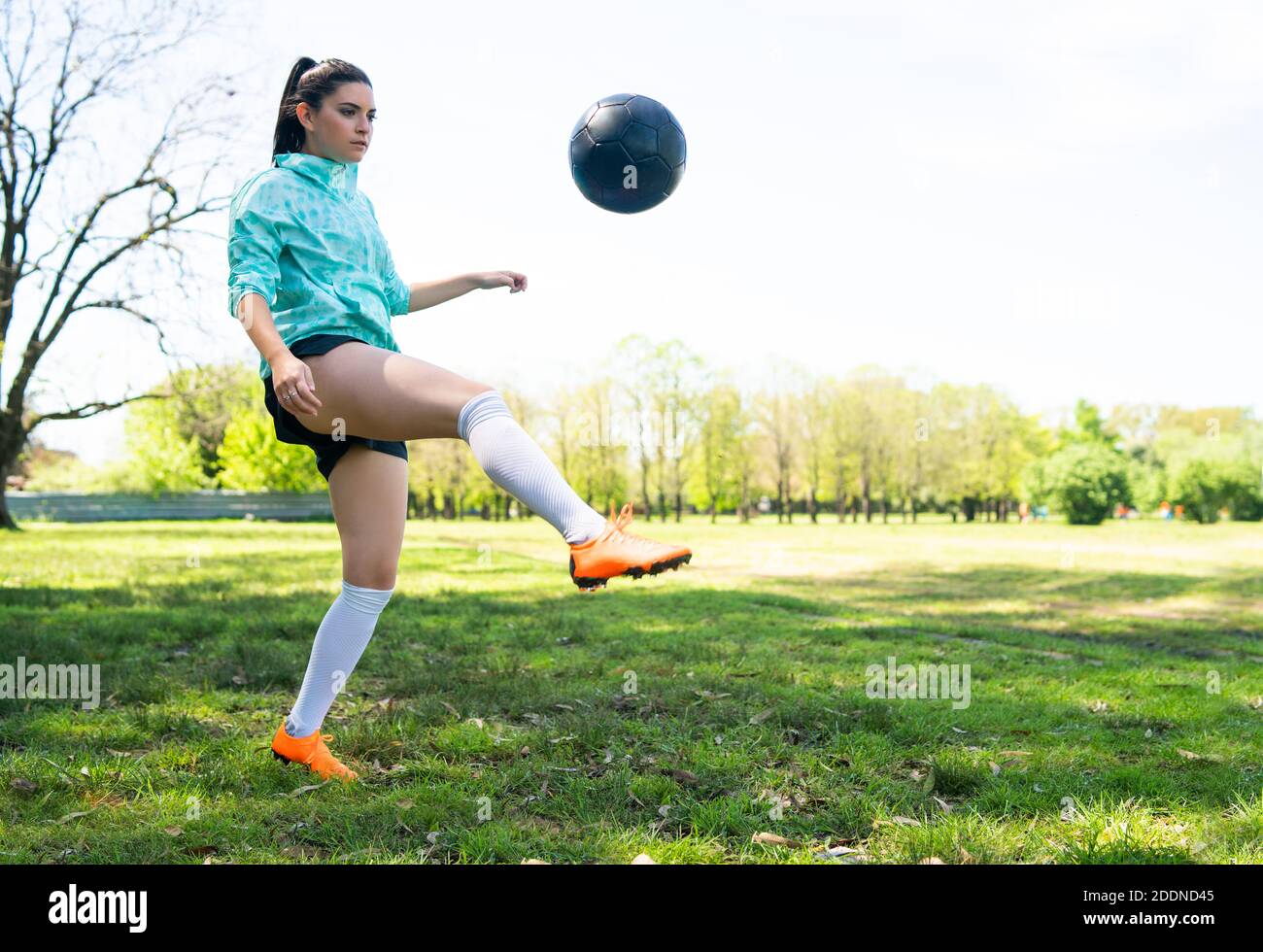 Soccer player practicing ball skills hi-res stock photography and ...