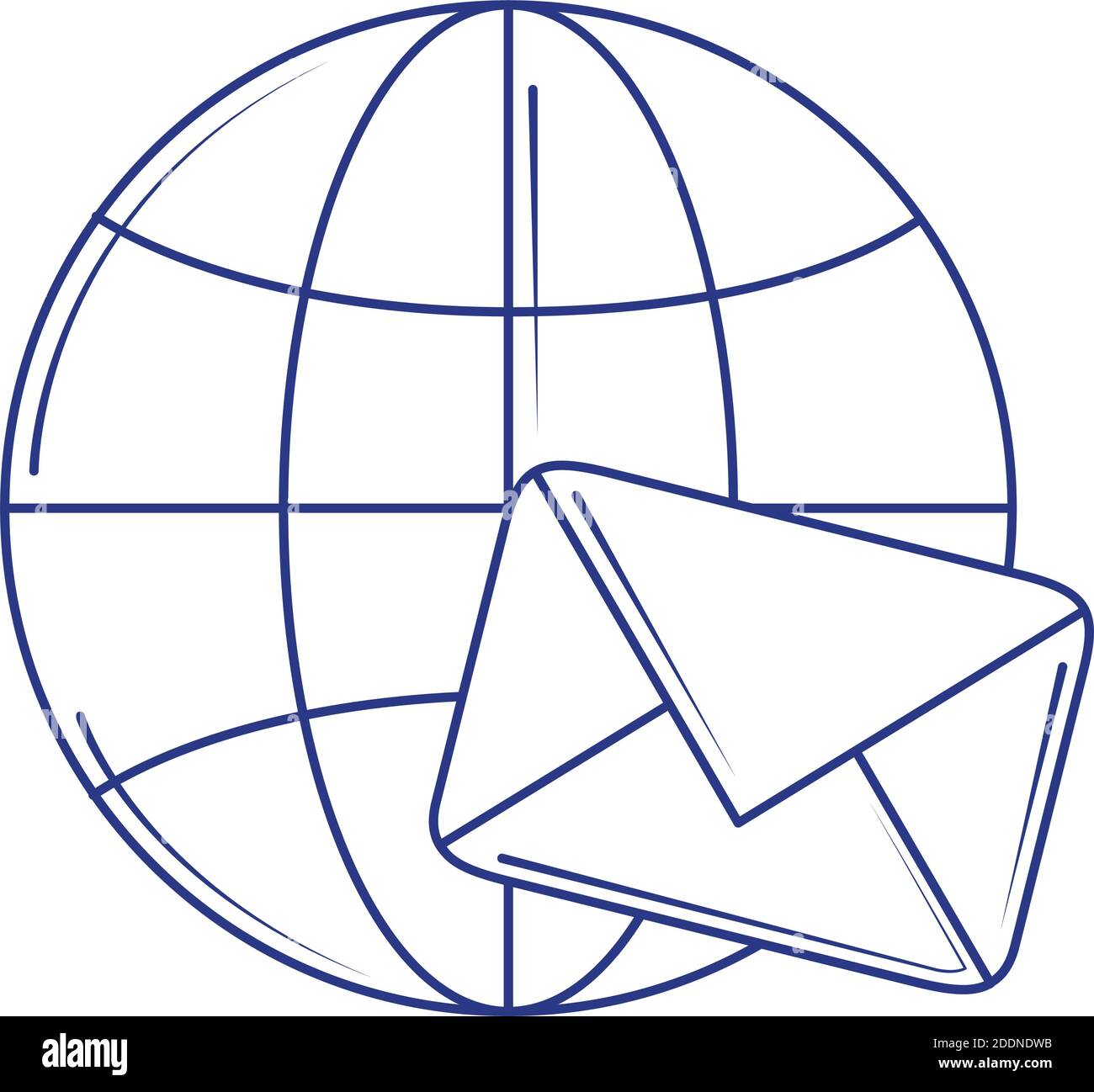 social media world email communication blue line fill style vector ...