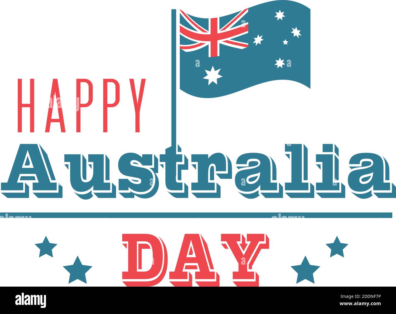 australia day, lettering congratulation flag card vector illustration ...