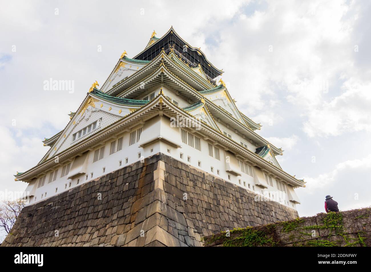Worm's eye view of Osaka Castle in Japan Stock Photo - Alamy