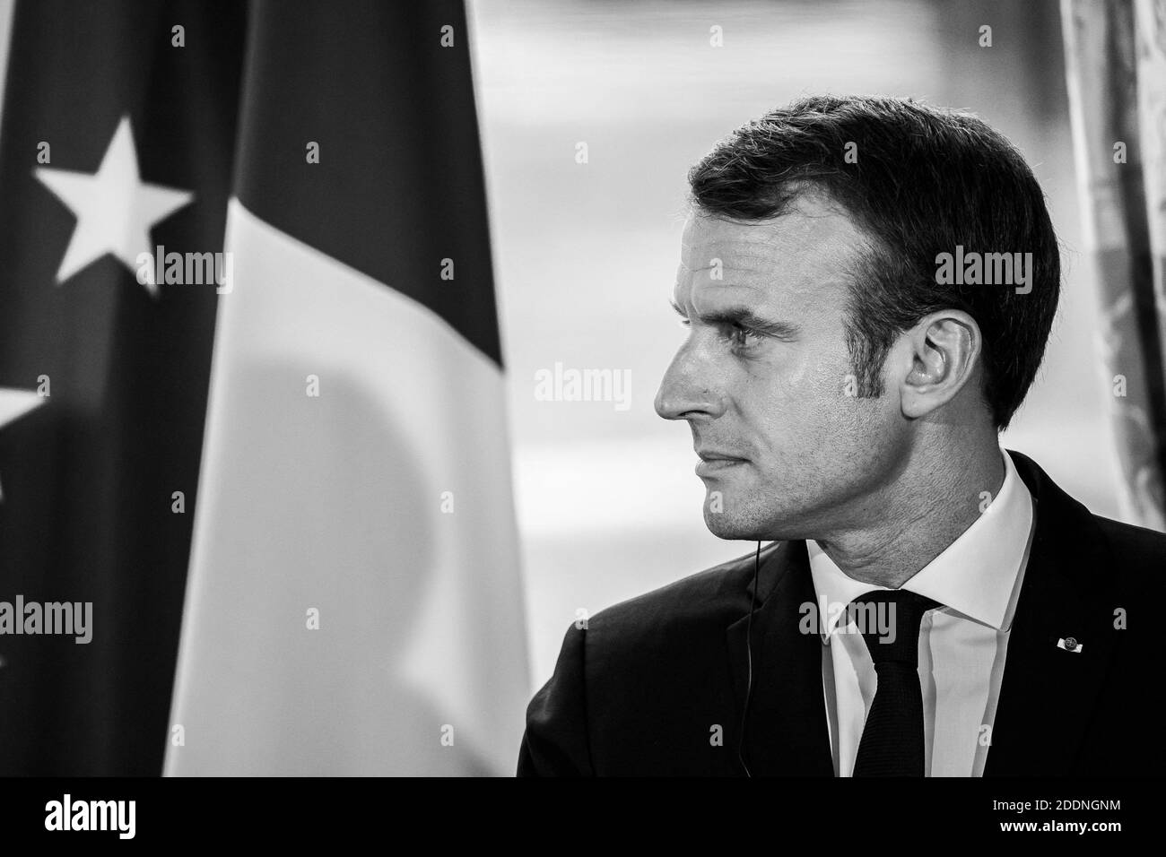 Paris conference emmanuel macron Black and White Stock Photos & Images ...