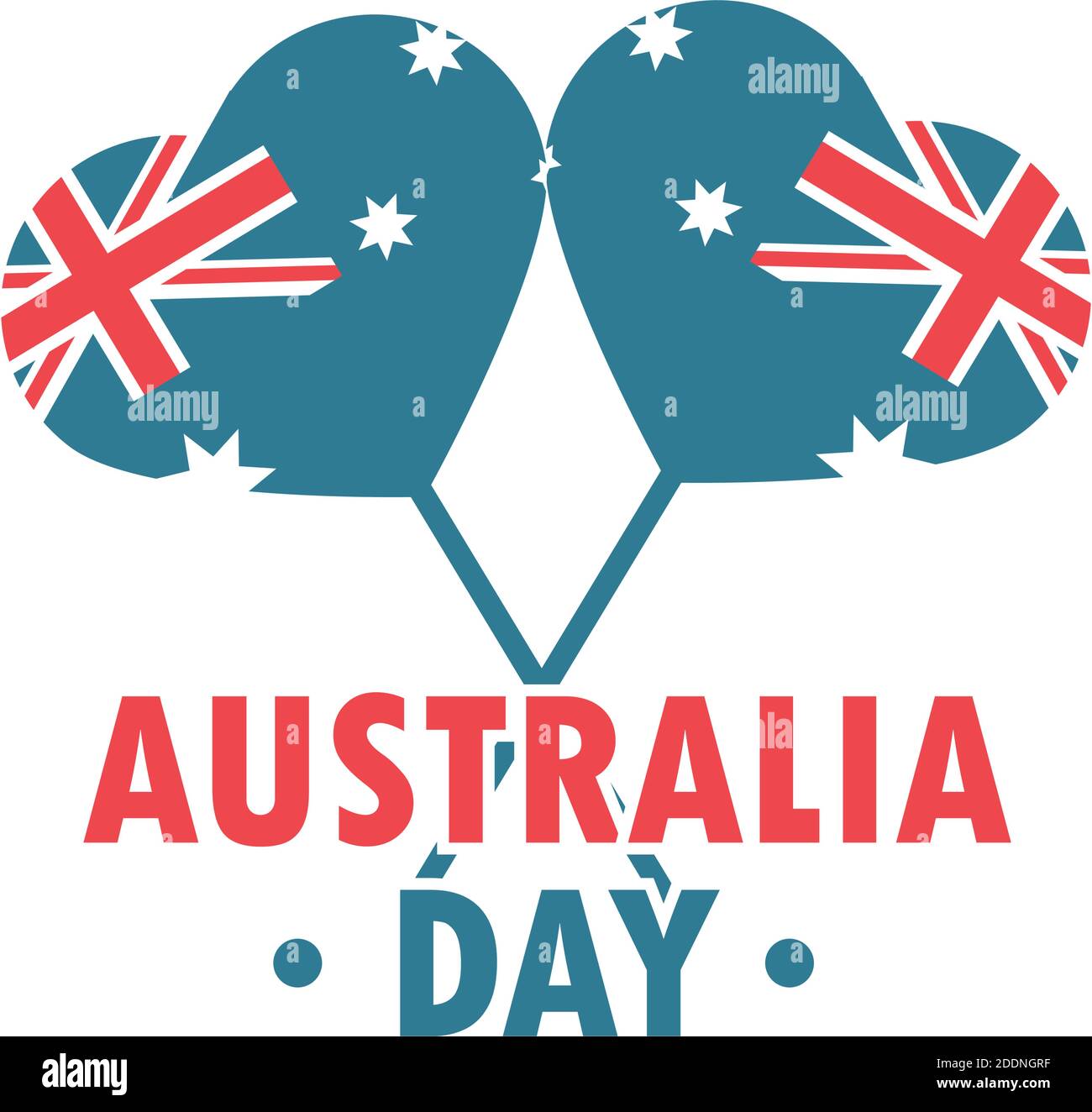 australia day, flags in shape hearts decoration card vector ...