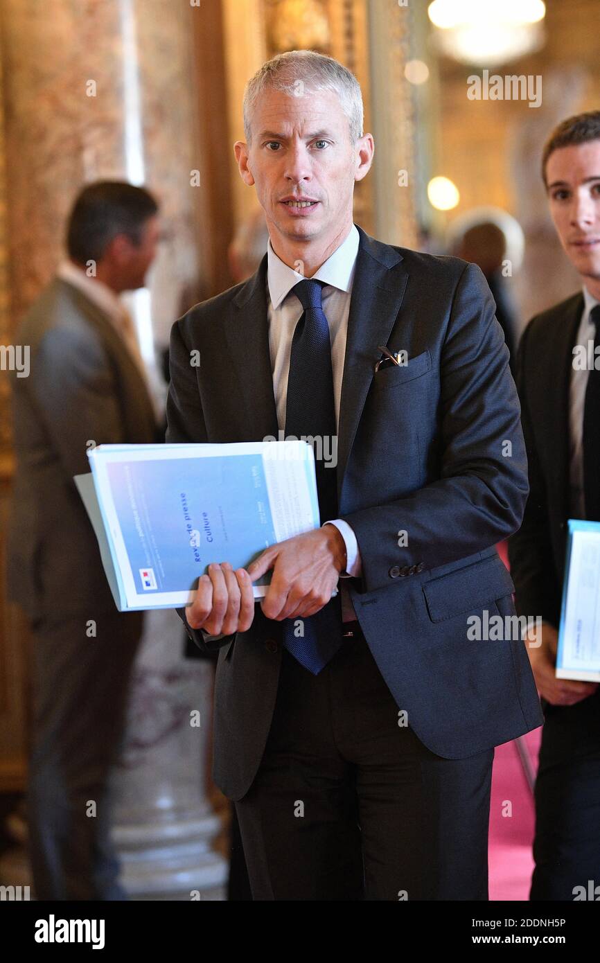 French Culture Minister, Franck Riester attends a session of Questions ...