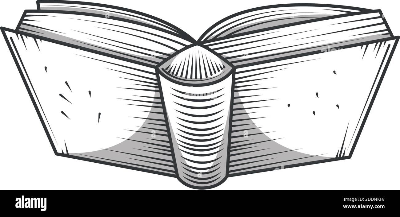 open book literature library, educational or learning concept vector ...