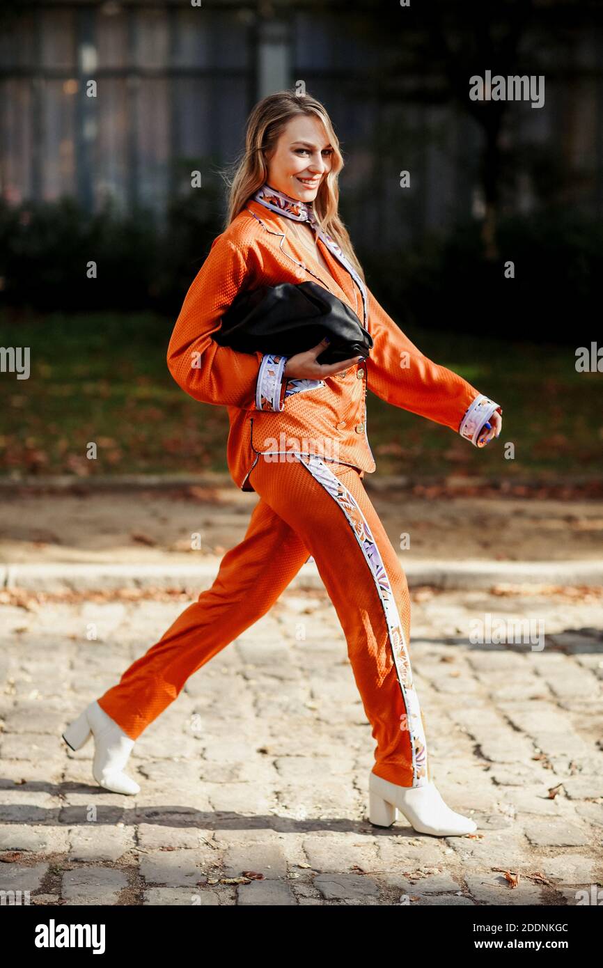 Street style, Sonja Kovac arriving at Leonard Spring-Summer 2020 ready ...