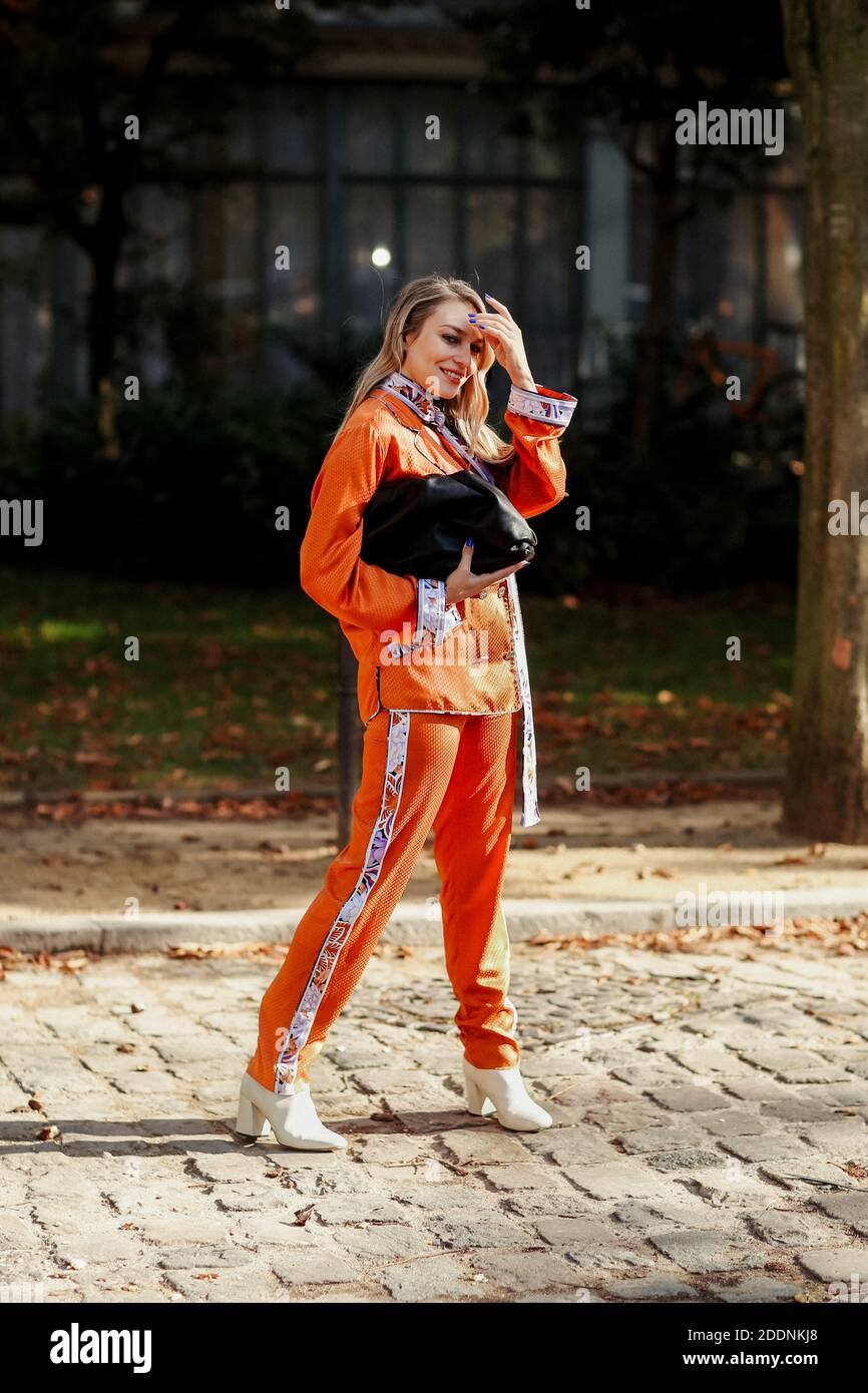 Street style, Sonja Kovac arriving at Leonard Spring-Summer 2020 ready ...