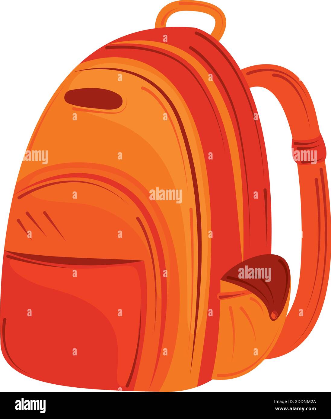 back to school, orange backpack equipemnt education vector illustration ...
