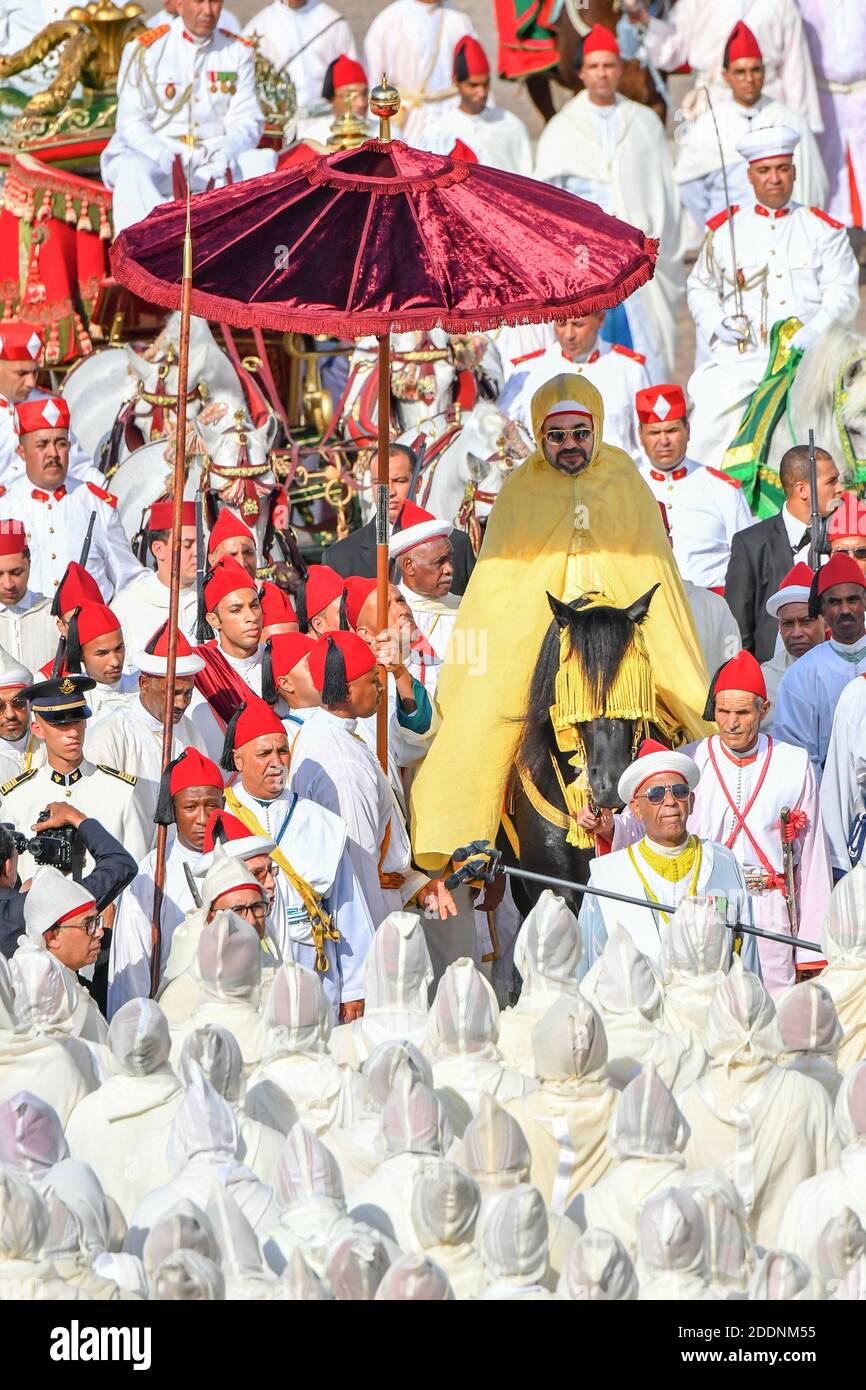 Handout - King Mohammed VI of Morocco accompanied by Crown Prince ...