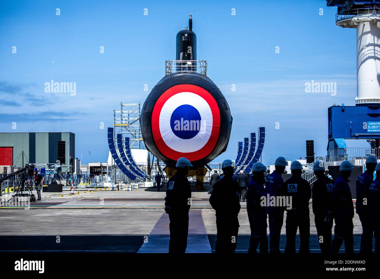 New nuclear submarine called "Suffren" in the Naval Group shipyard in ...