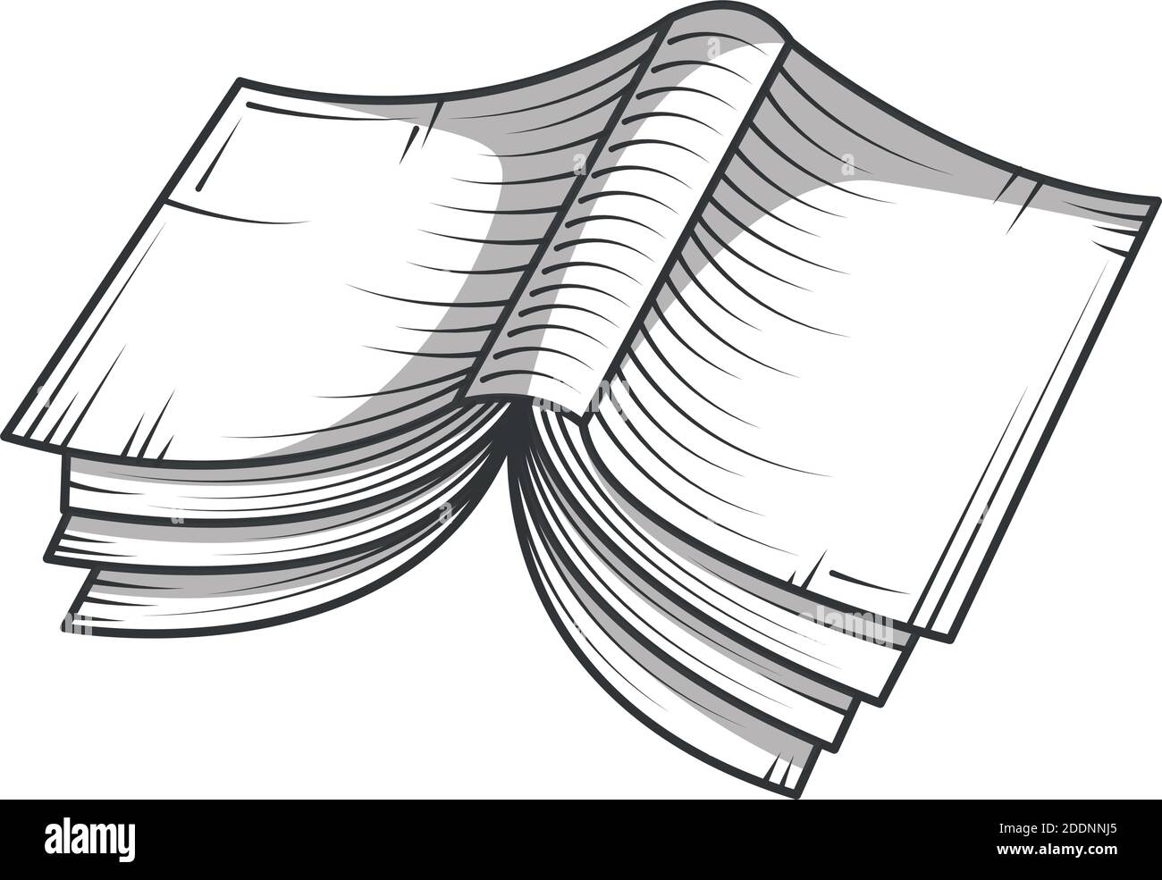 open book reading, library educational or learning concept vector ...