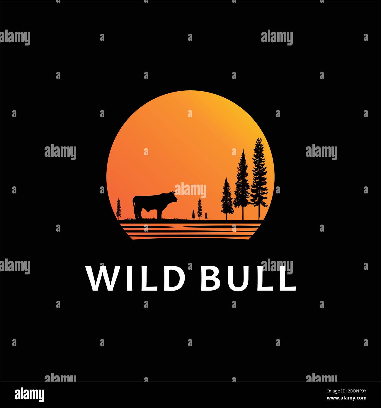 Beautiful sunset scenery tree Stock Vector Images - Alamy