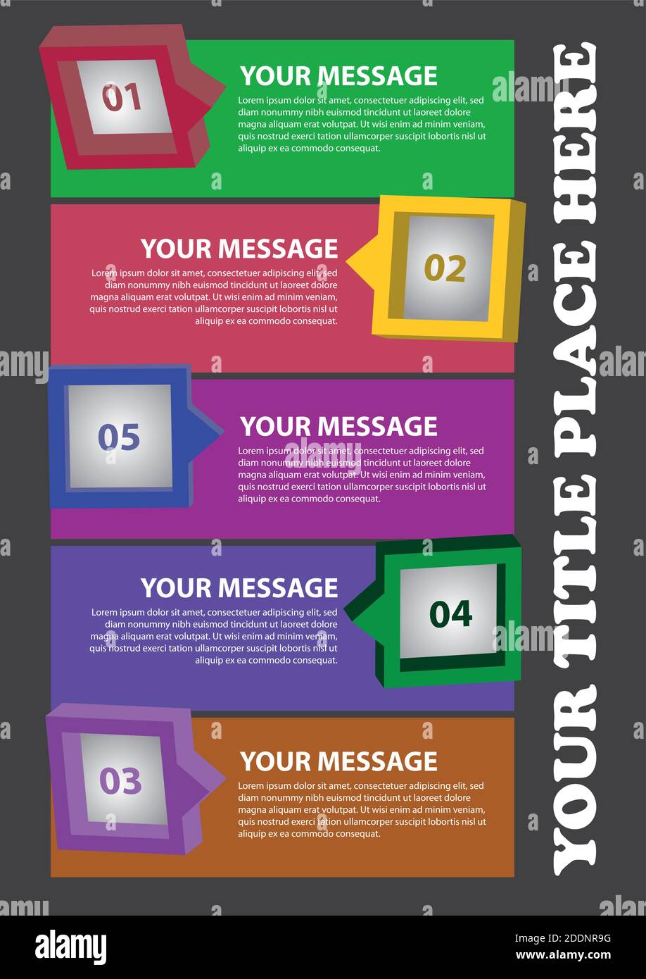 3D boxes layout with area for own copy. Vector illustration Stock ...