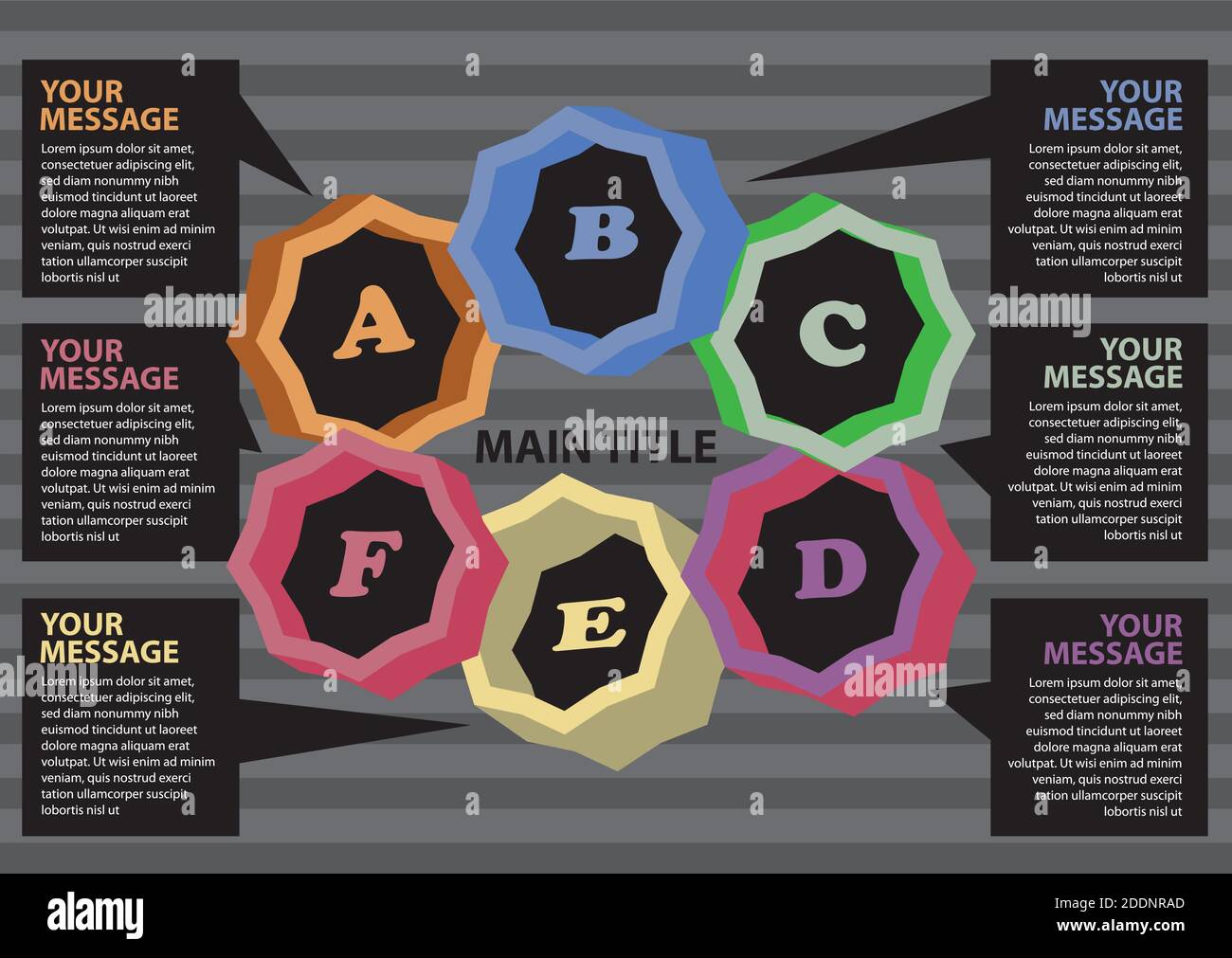 Layout design for progress circle with different colors. Vector ...