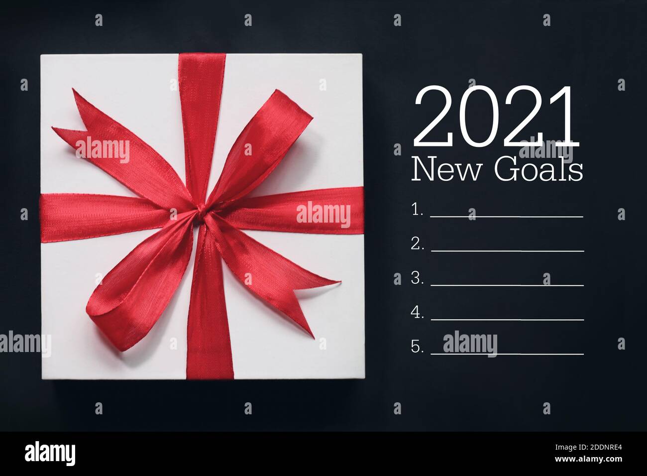 Goals 2021 with gift box. New year is the first day of the year in the ...