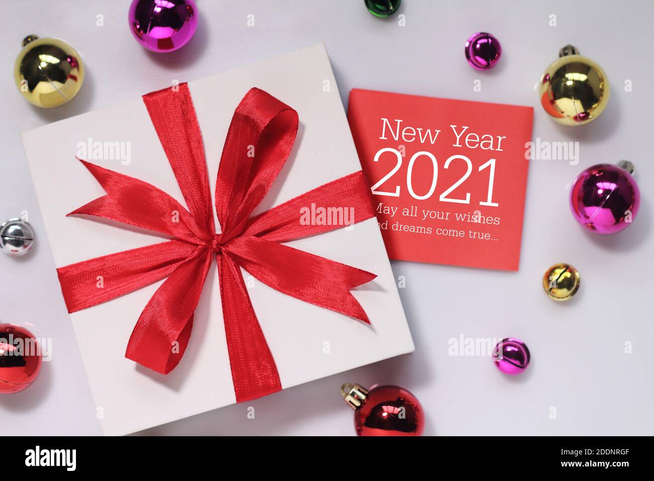 Happy new year 2021 with gift. New year is the first day of the year in ...