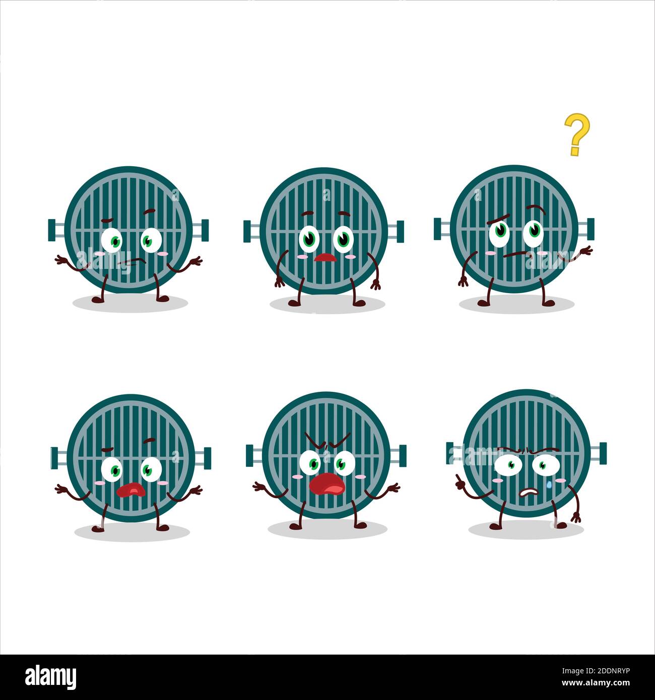 Cartoon character of grill with what expression. Vector illustration ...