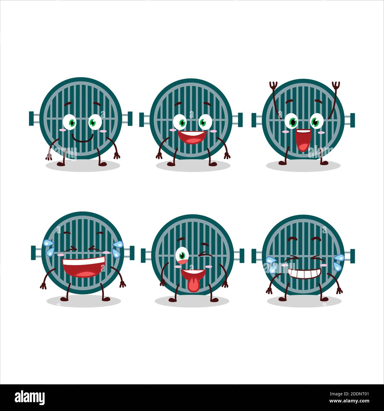Cartoon character of grill with smile expression. Vector illustration ...