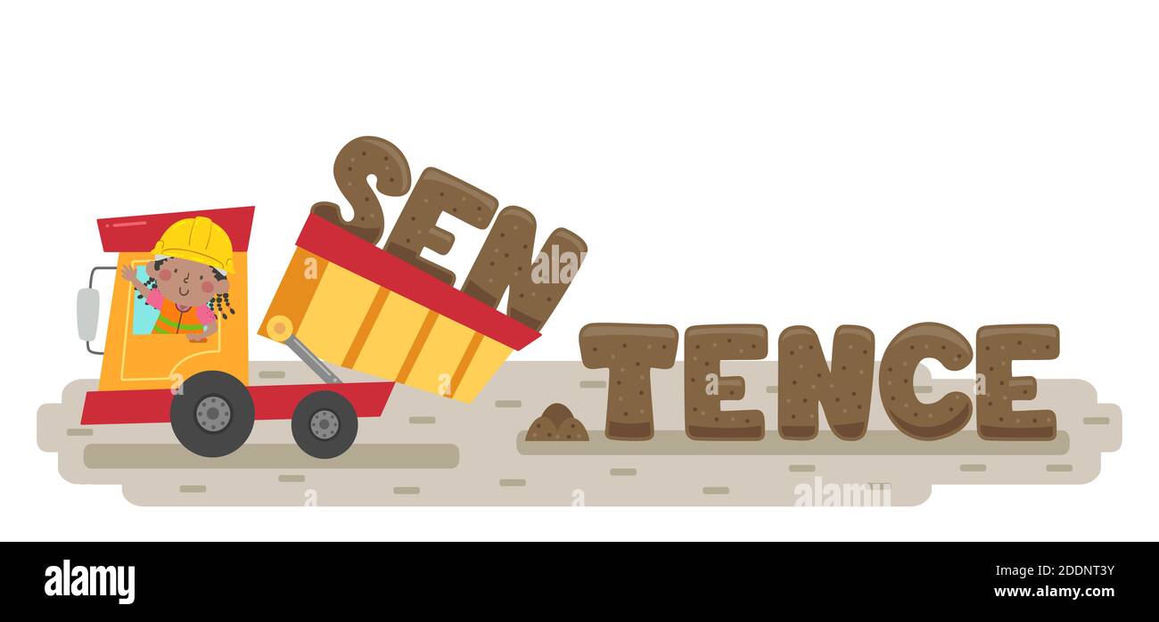 Illustration of a Kid Girl Wearing Yellow Hard Hat and Driving a Dump ...