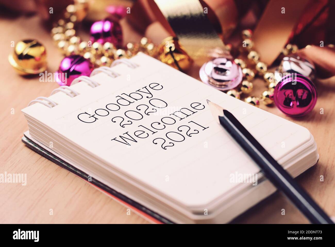 Goodbye 2020 welcome 2021 with decoration. We wish you a new year ...