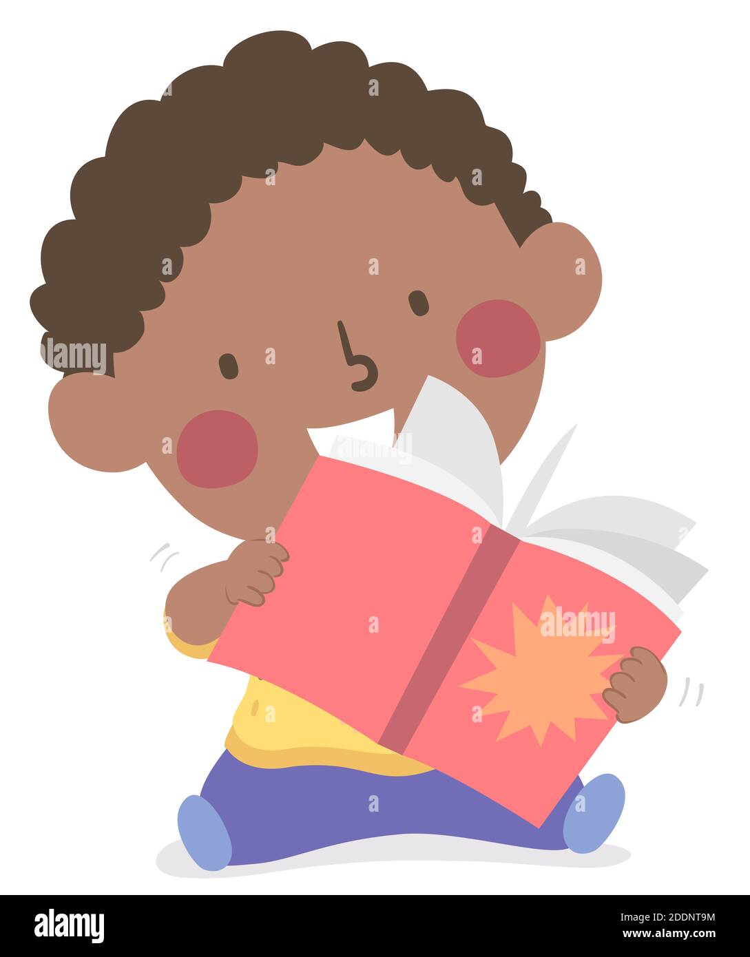 Illustration of a Kid Boy Toddler Holding Book for Reading. Book ...