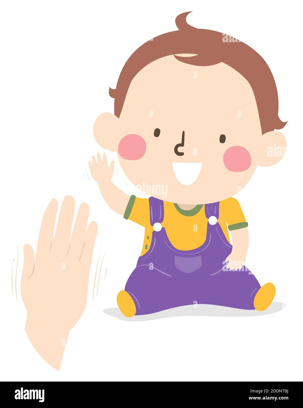 Illustration of a Kid Boy Toddler Waving His Hand and Copying Waving ...