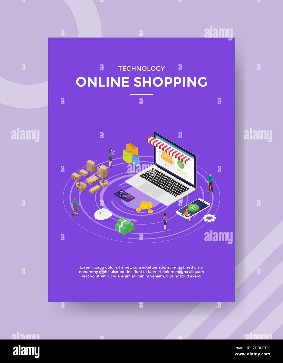 technology online shopping people standing around laptop store for ...